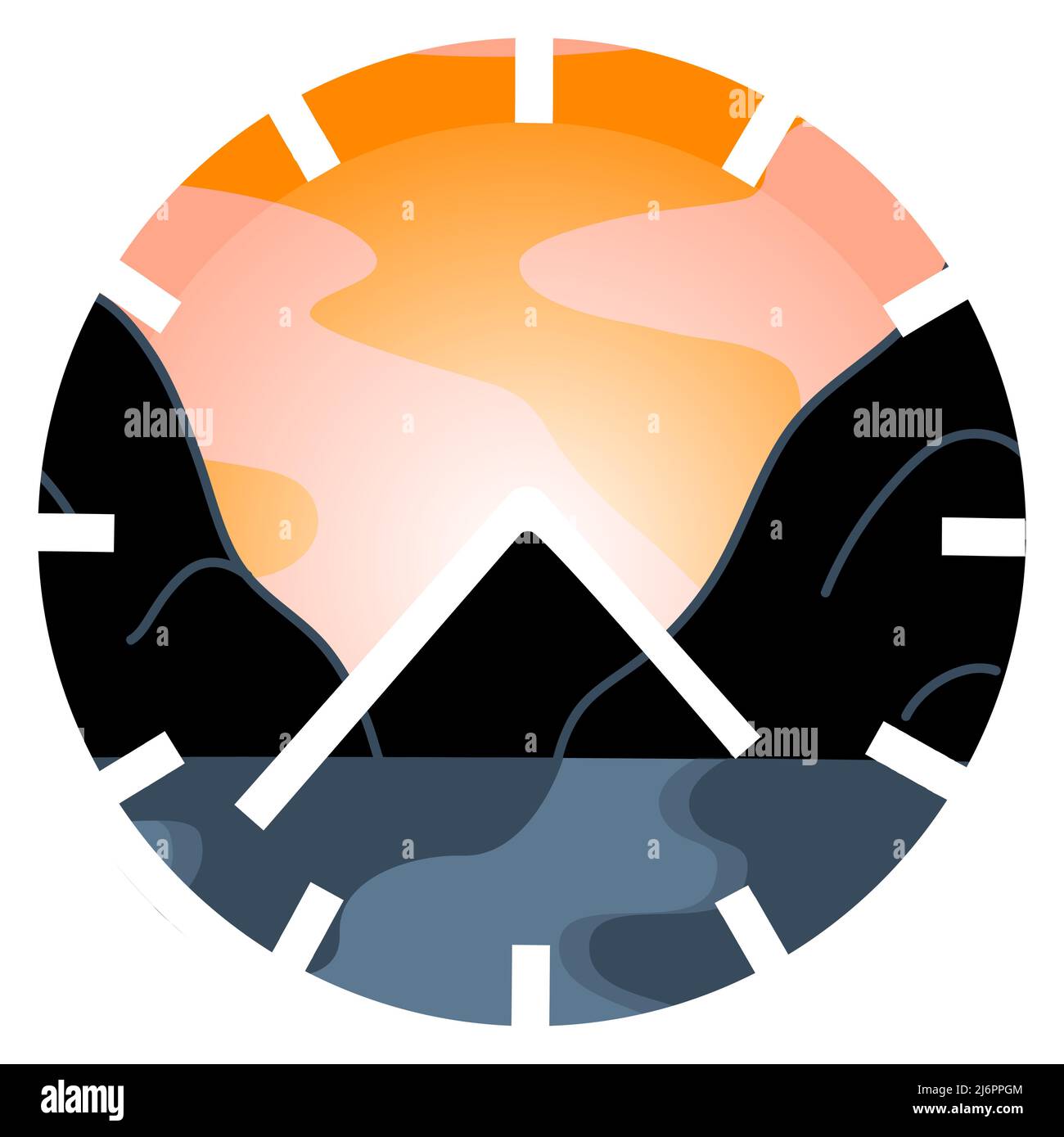 illustration of abstract mountains and sunrise,stock illustration Stock ...