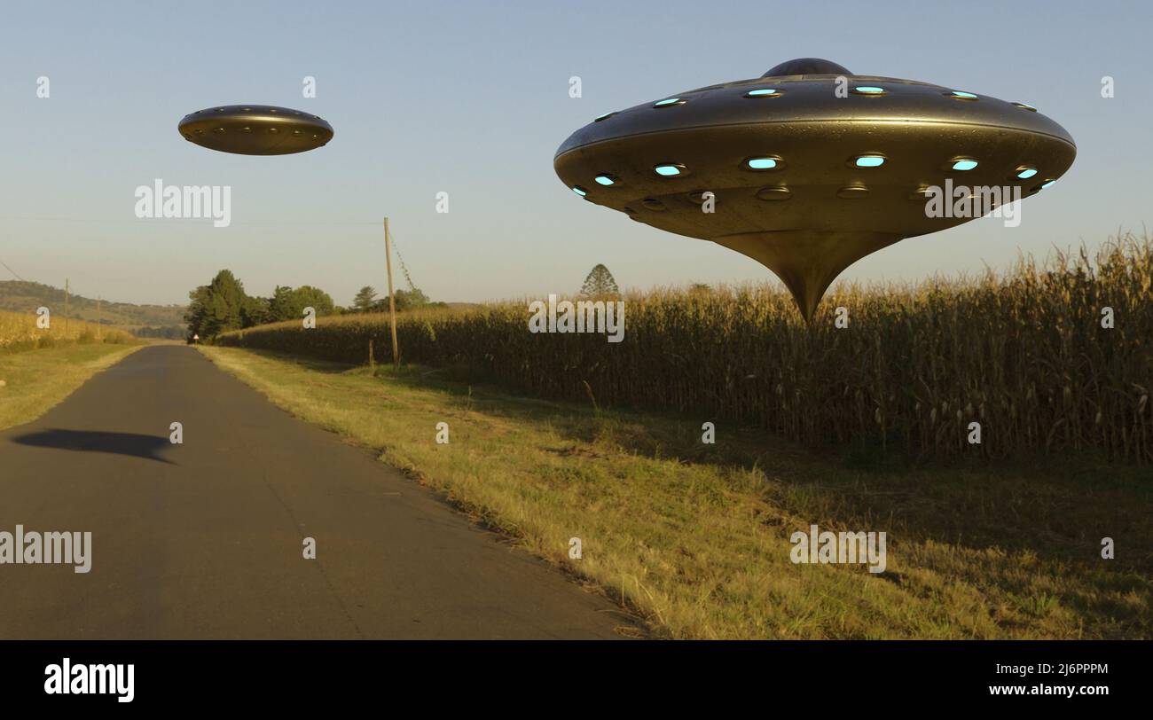 Ufo 3d visualization, 3d render Stock Photo - Alamy