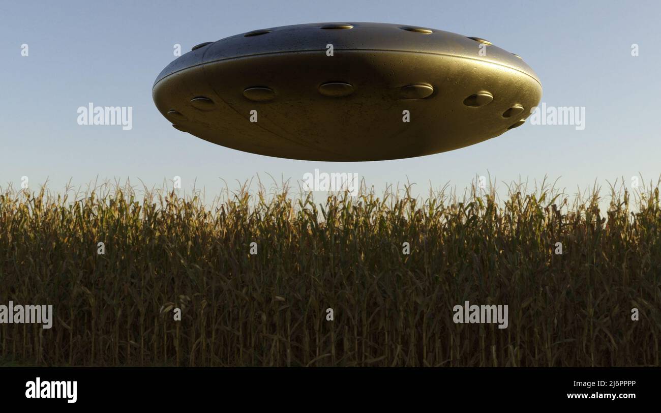 Ufo 3d visualization, 3d render Stock Photo - Alamy