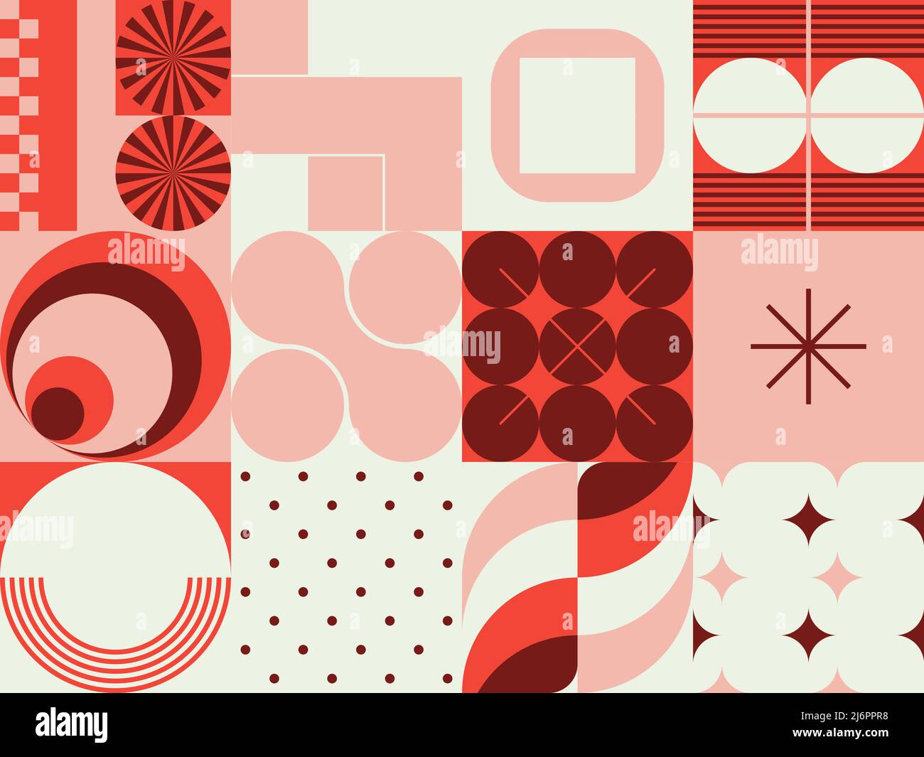 Swiss Art inspired vector pattern artwork made with abstract geometric ...