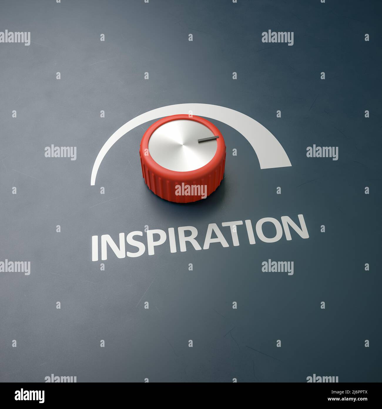 Red Knob turned on full scale with the word "Inspiration" as a label ...
