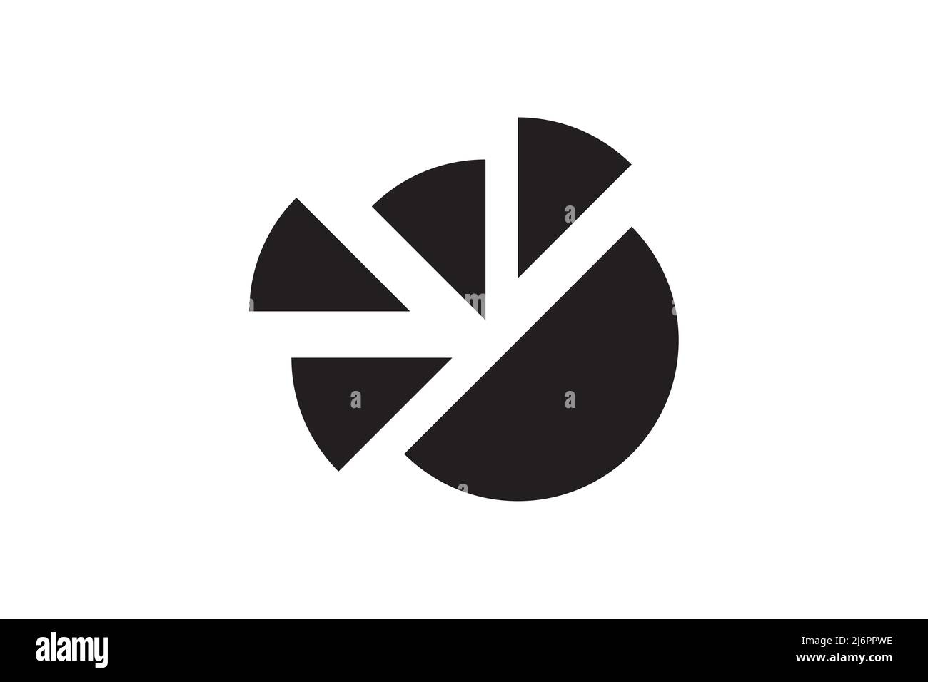Round graphic fraction circle shape vector element. Geometric diagram ...