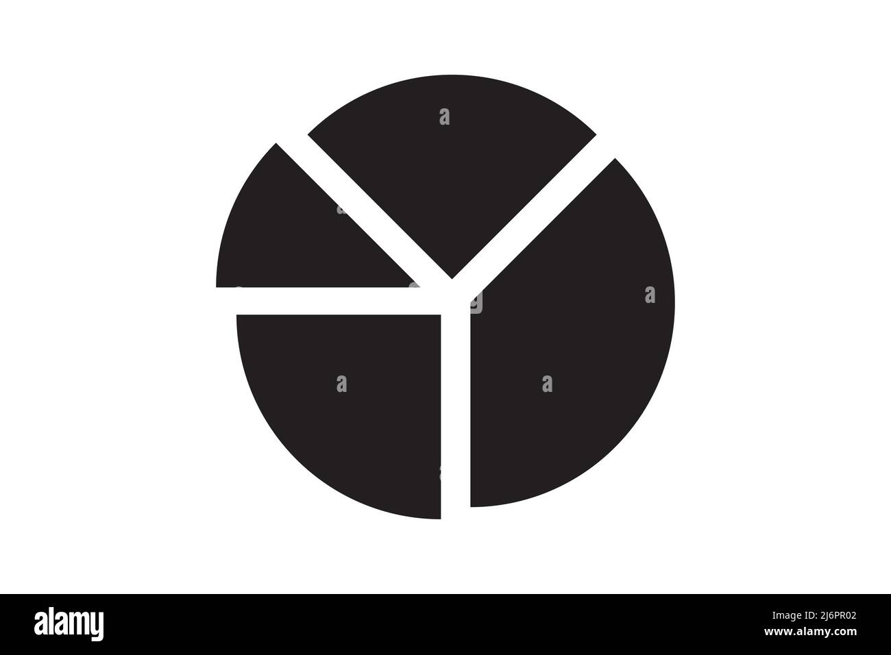 Round graphic fraction circle shape vector element. Geometric diagram ...