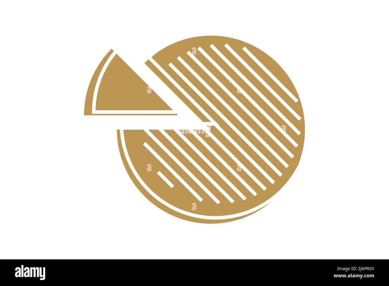 Round graphic fraction circle shape vector element. Geometric diagram ...