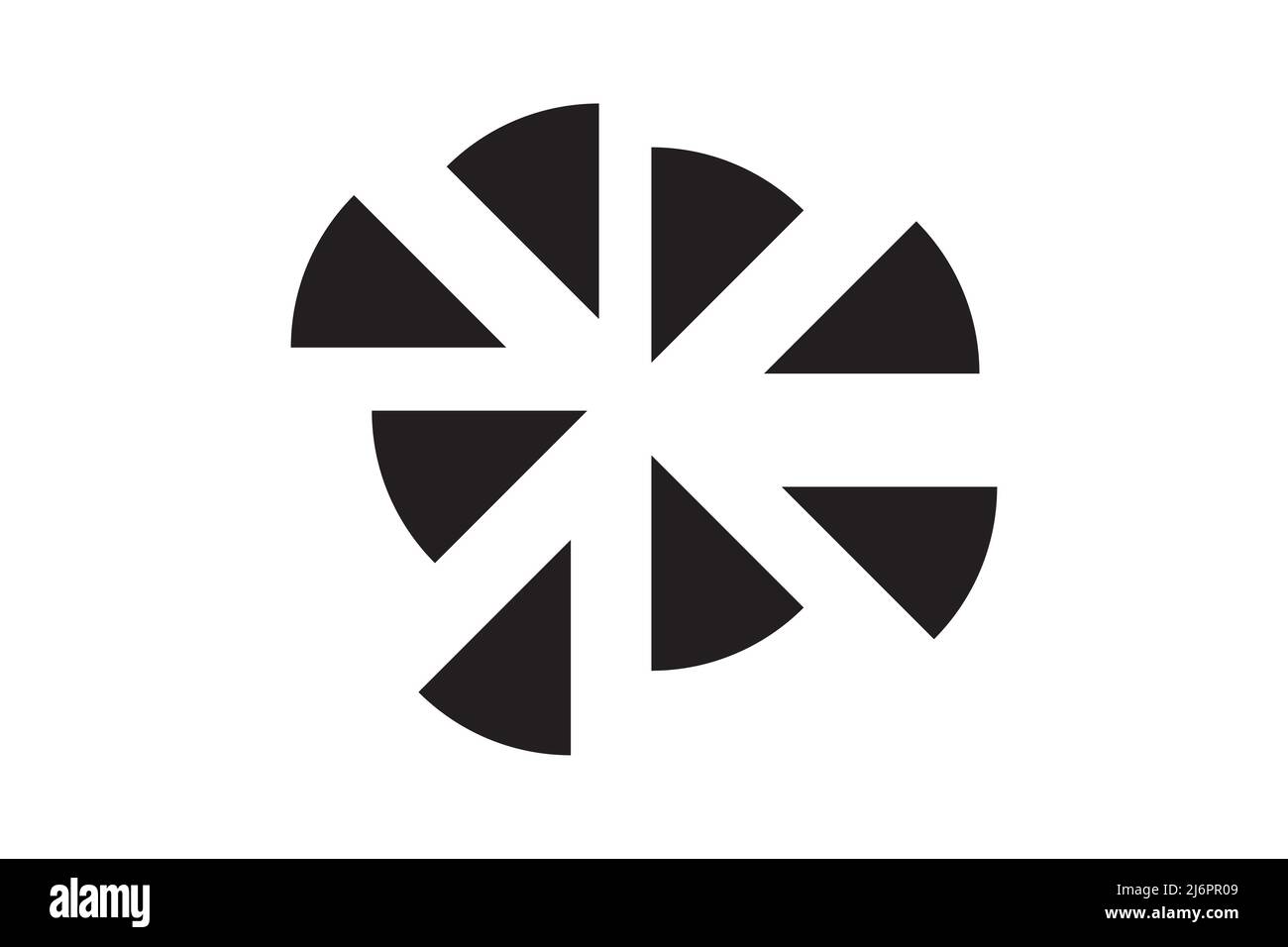 Round graphic fraction circle shape vector element. Geometric diagram ...