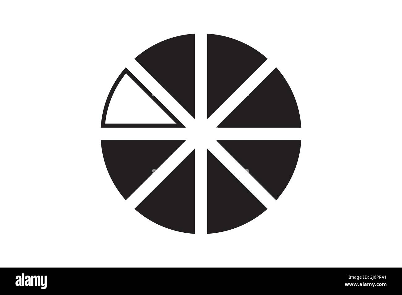 Round graphic fraction circle shape vector element. Geometric diagram ...