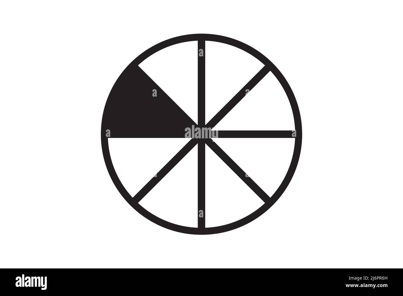 Round graphic fraction circle shape vector element. Geometric diagram ...