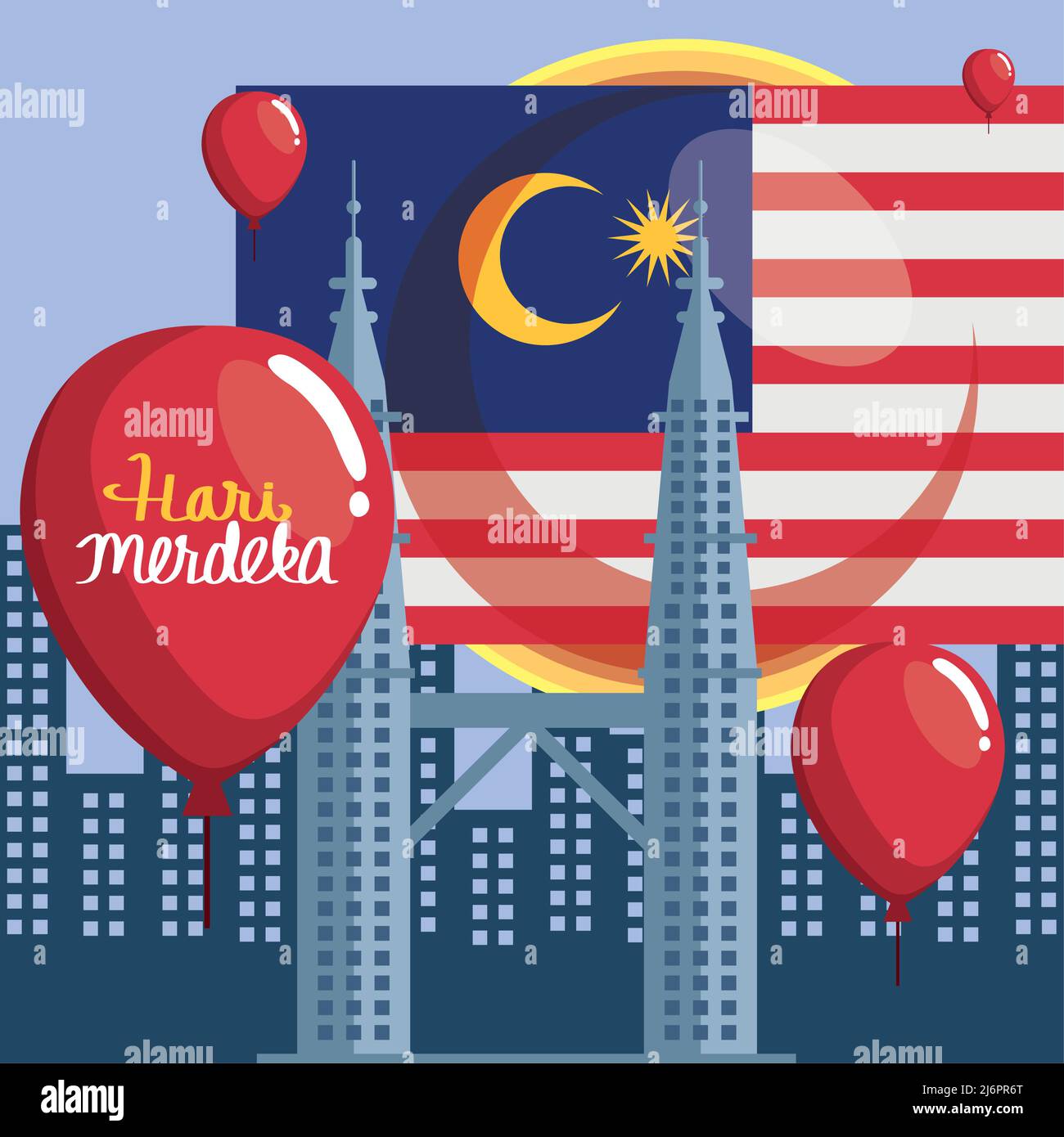 hari merdeka lettering on the city Stock Vector Image & Art - Alamy