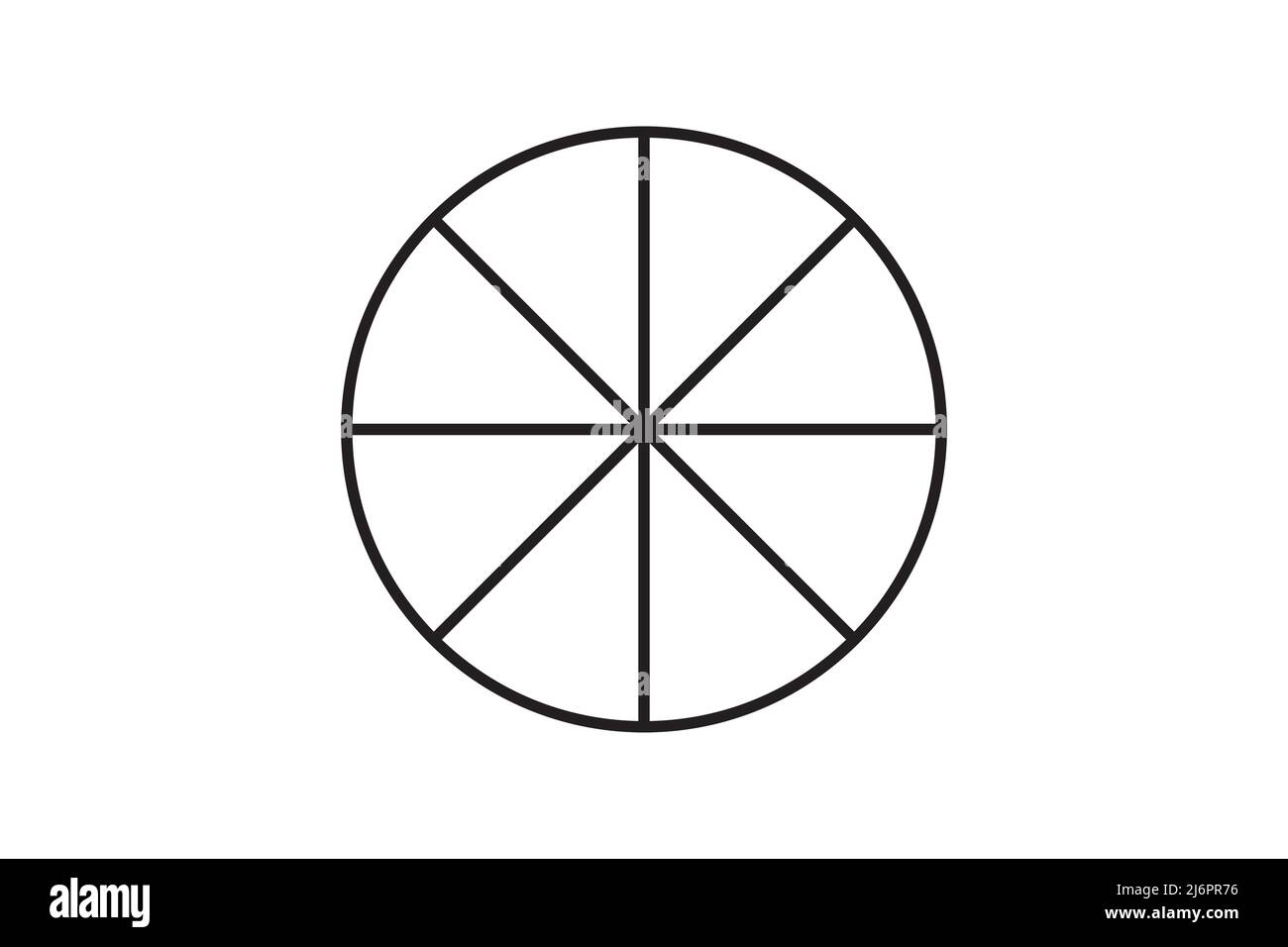 Round graphic fraction circle shape vector element. Geometric diagram ...