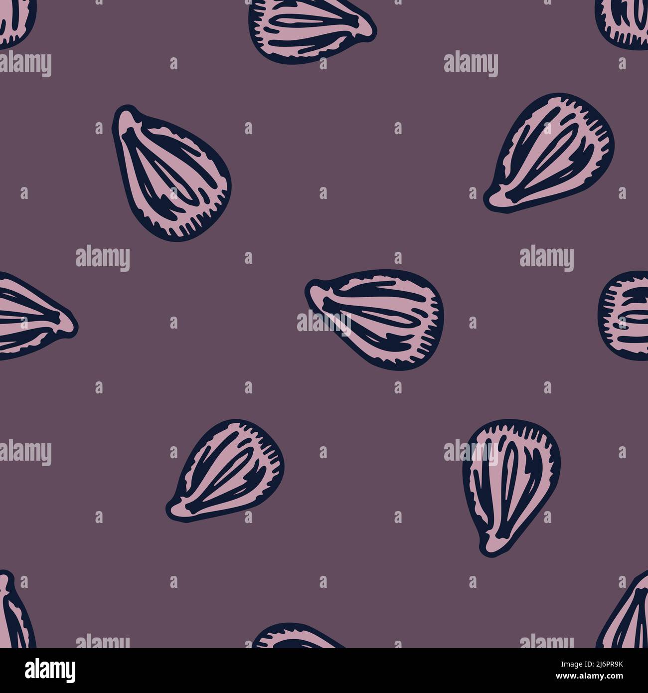 Seamless pattern engraved seeds. Vintage background plants kernels in ...