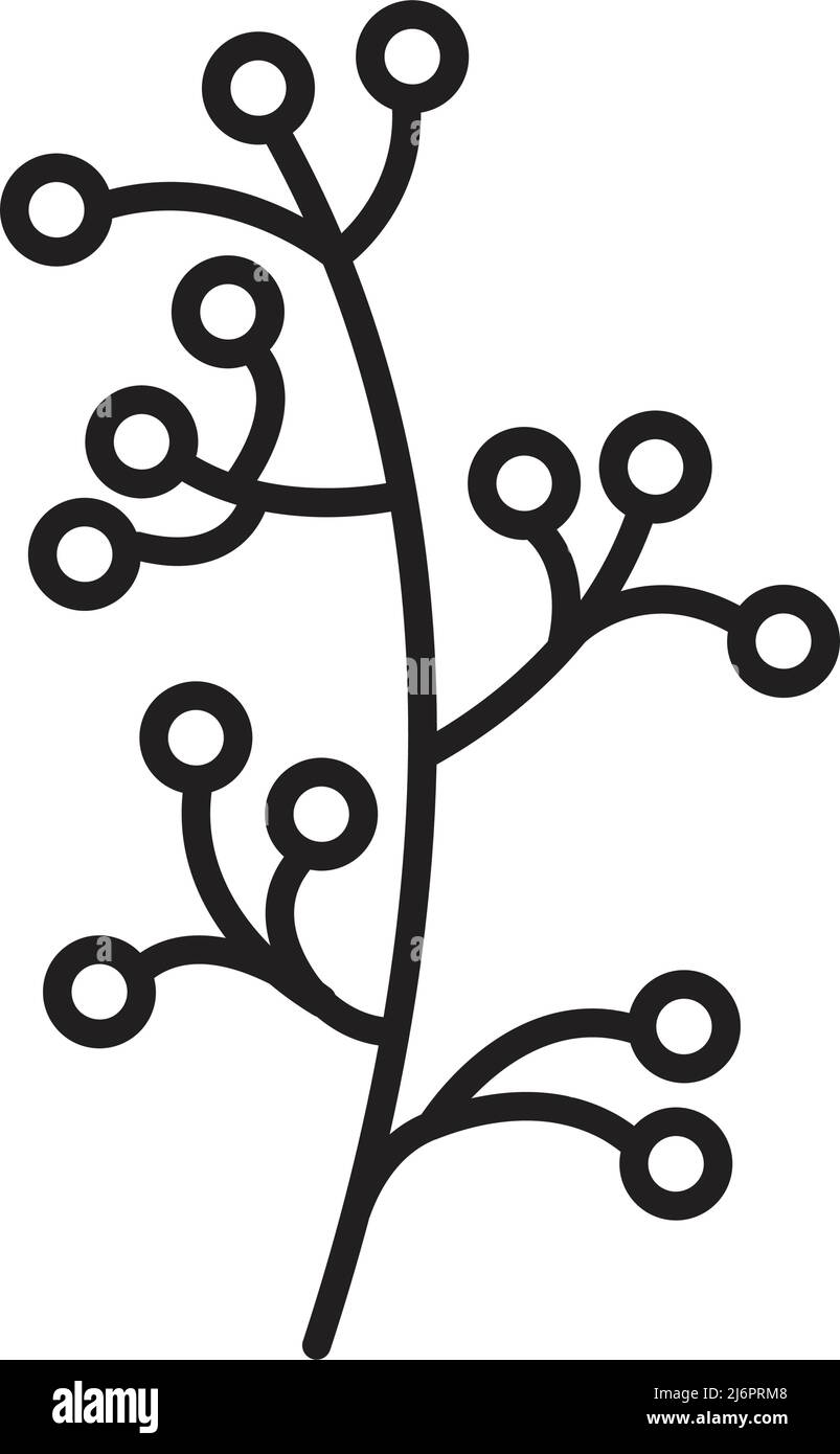 Hand drawn flower, floral plant, botanical leaves art element in a ...