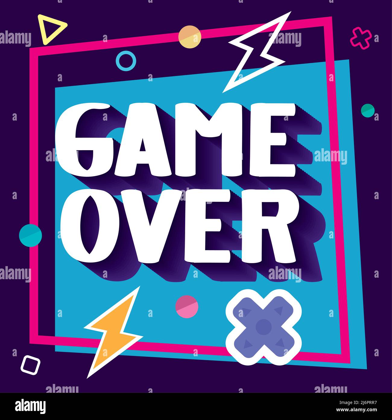 game over lettering memphis style Stock Vector Image & Art - Alamy