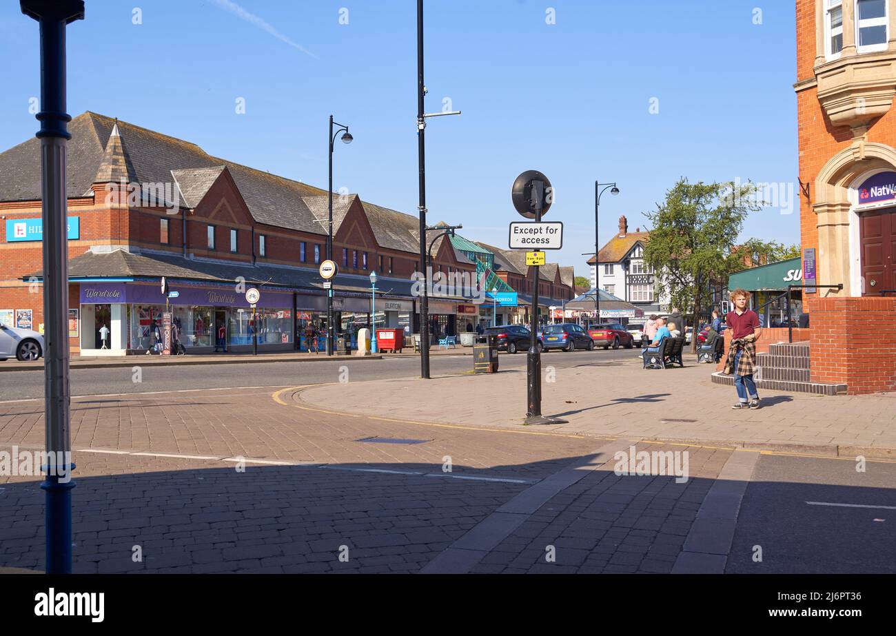 Street corner scene in Skegness, Lincolnshire, UK Stock Photo - Alamy