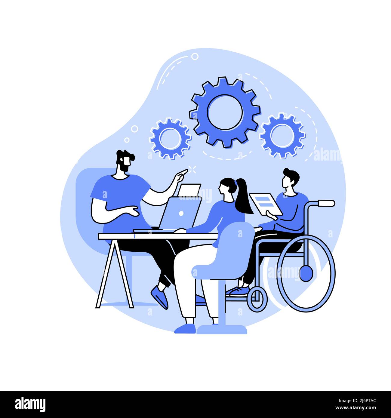 Inclusive office isolated cartoon vector illustrations Stock Vector ...