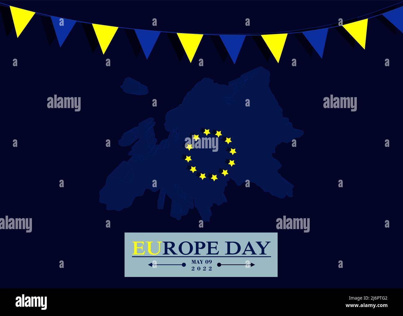 Europe Day 9th May. Europe Map an Flag Concept. Vector Background ...