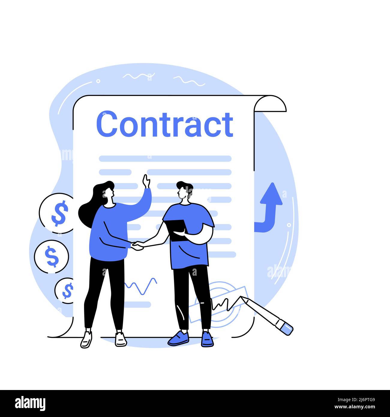 Signing contracts isolated cartoon vector illustrations Stock Vector ...