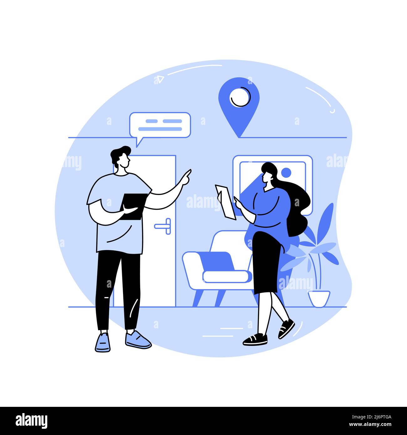 Searching for office isolated cartoon vector illustrations Stock Vector ...