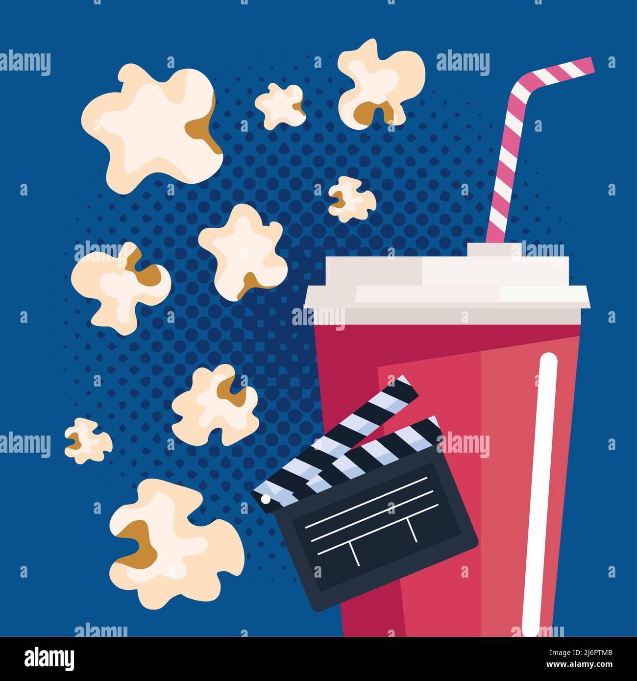clapperboard and popcorn Stock Vector Image & Art - Alamy