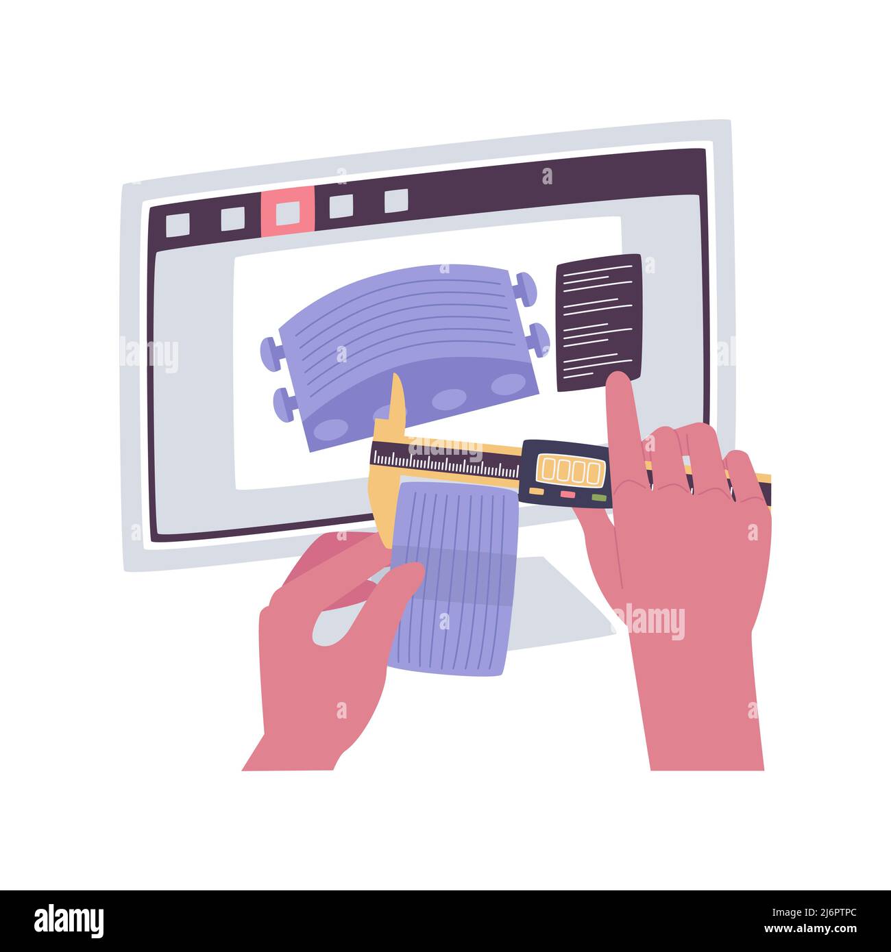 3D printing prototyping isolated cartoon vector illustrations Stock ...