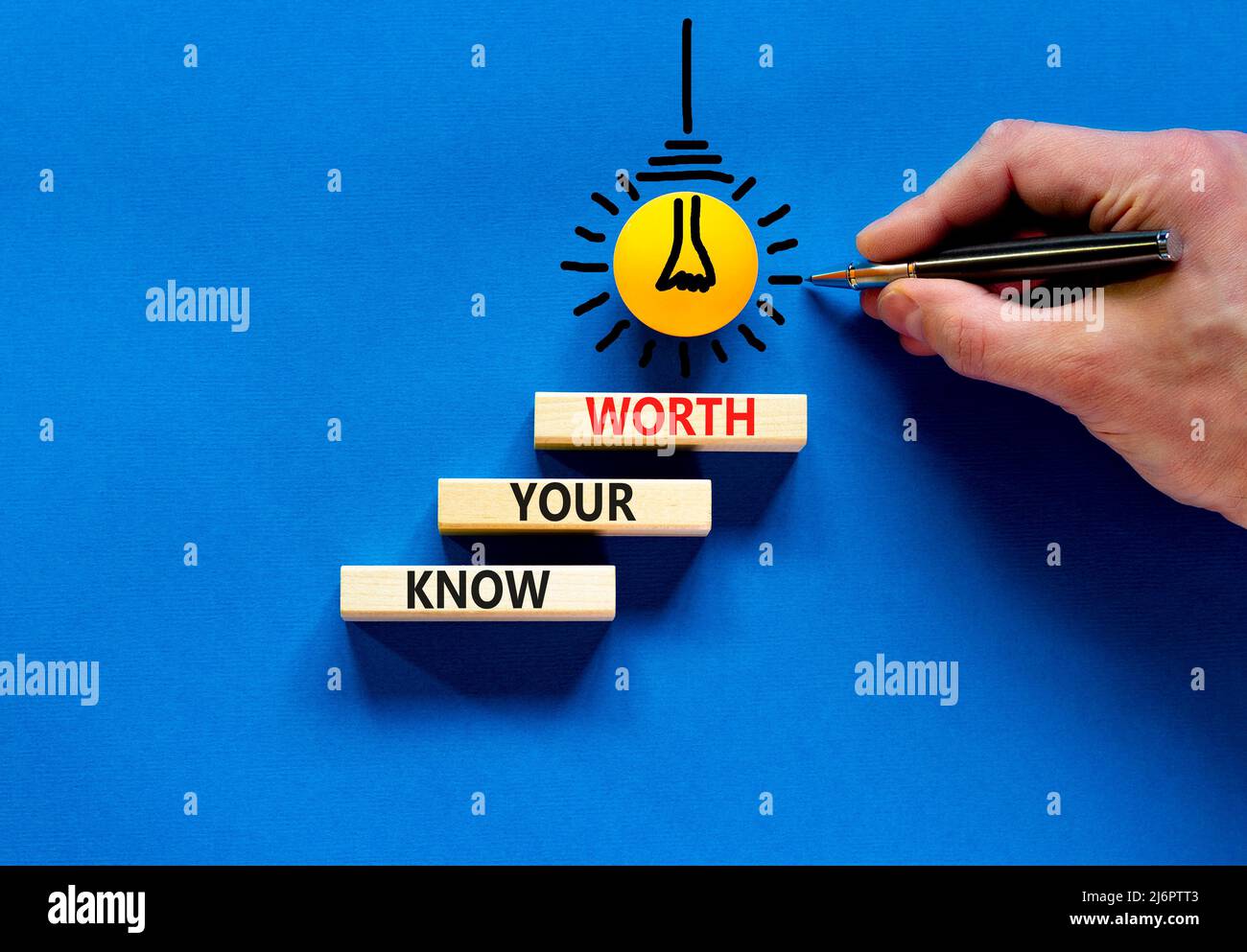 Know your worth symbol. Concept words Know your worth on wooden blocks ...