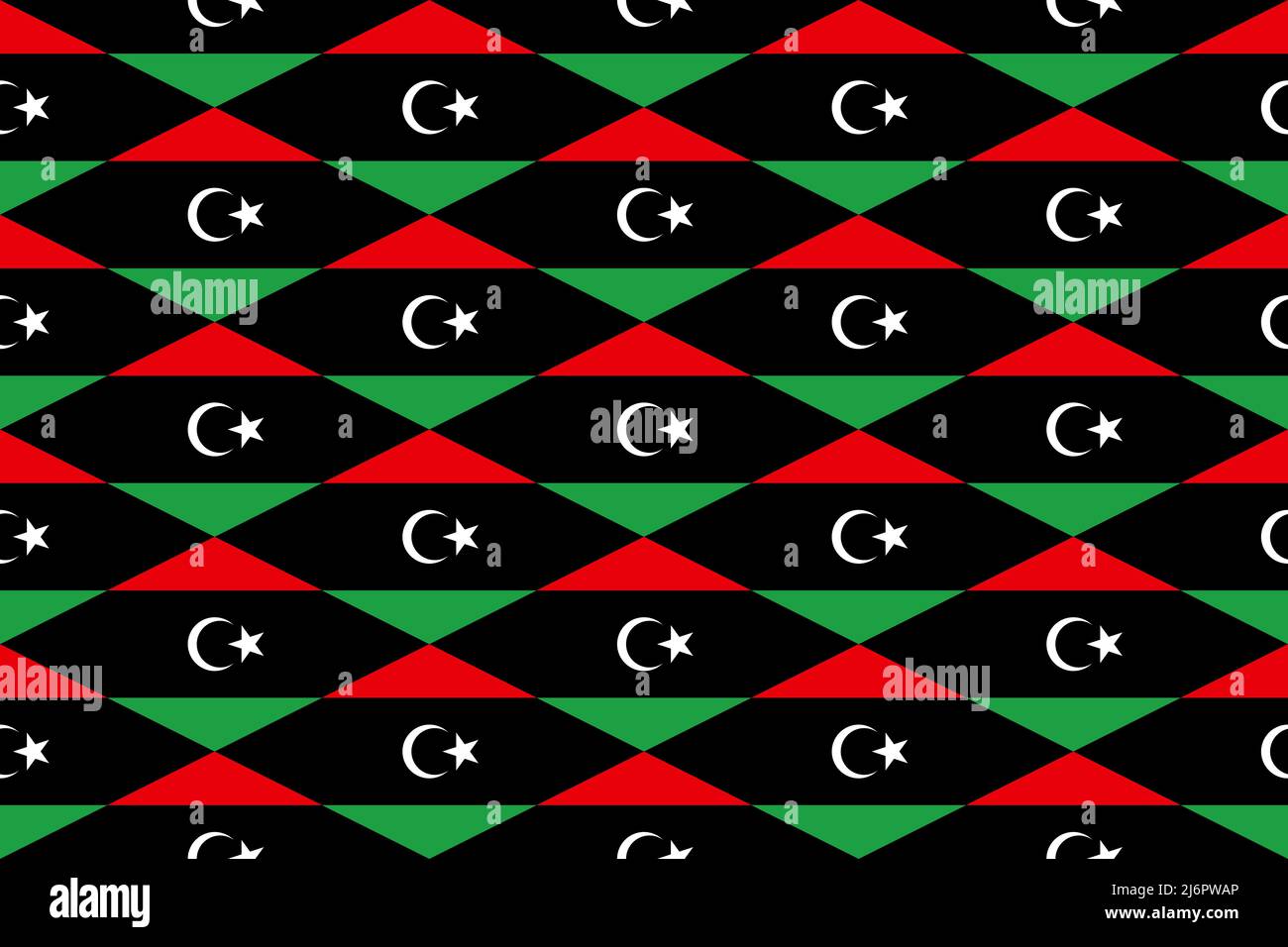 Geometric pattern in the colors of the national flag of Libya. The ...