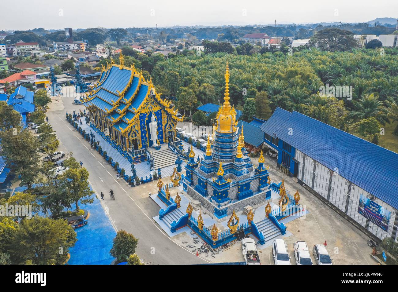Wat Rong Suea Ten, the Blue Temple, in Chiang Rai, Thailand, south east ...