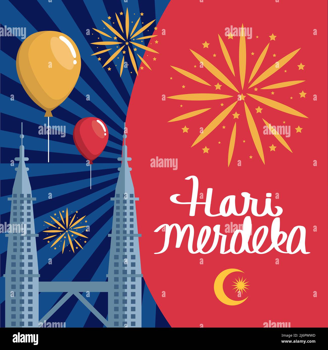 petronas towers with merdeka lettering Stock Vector Image & Art - Alamy
