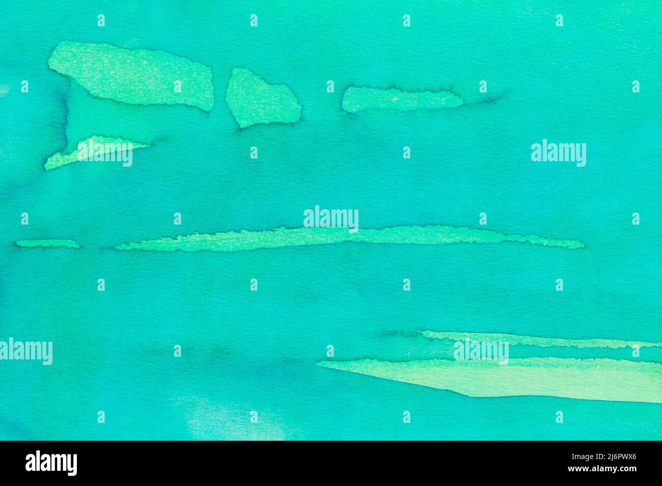 turquoise painted watercolor on paper background texture Stock Photo ...
