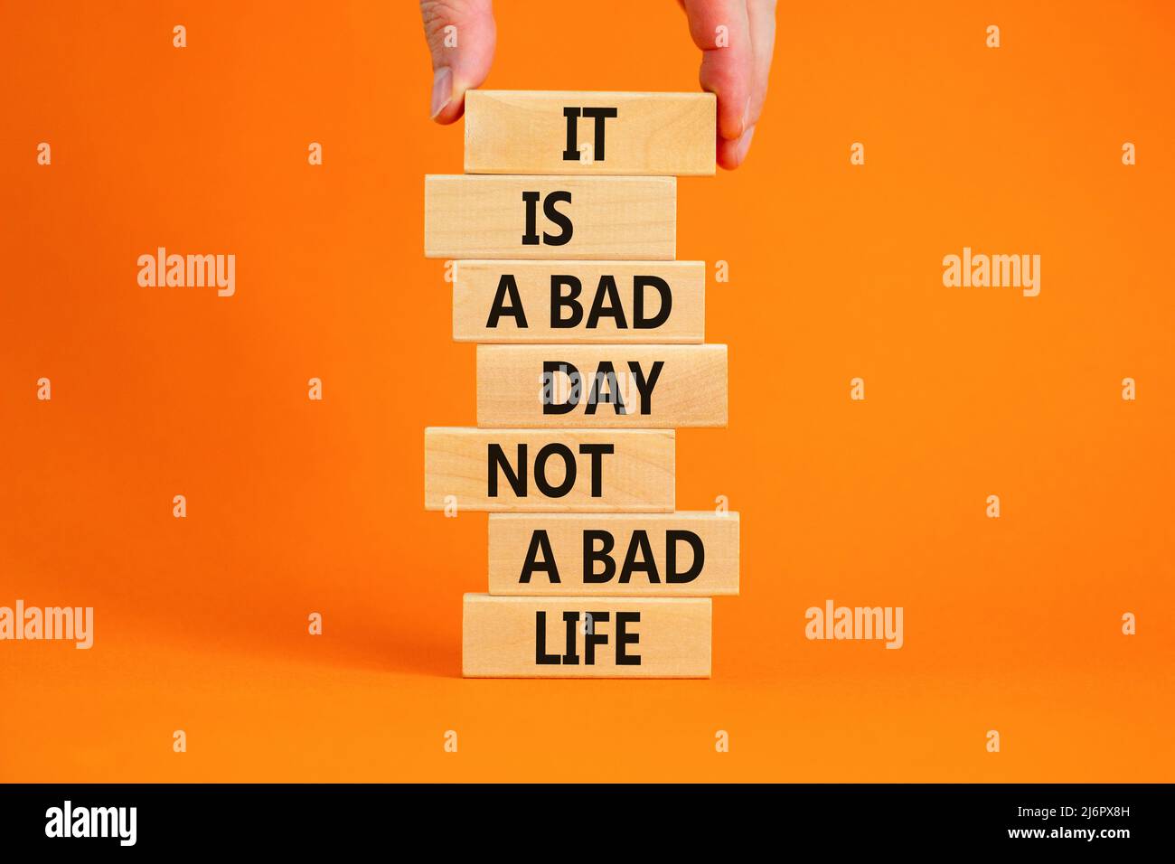 Bad day or life symbol. Wooden blocks with concept words It is a bad ...