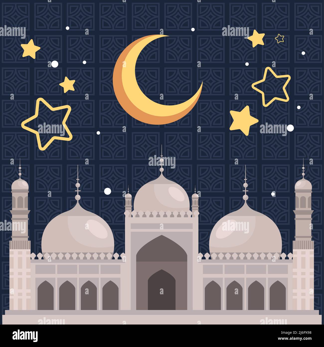 mosque and moon Stock Vector Image & Art - Alamy