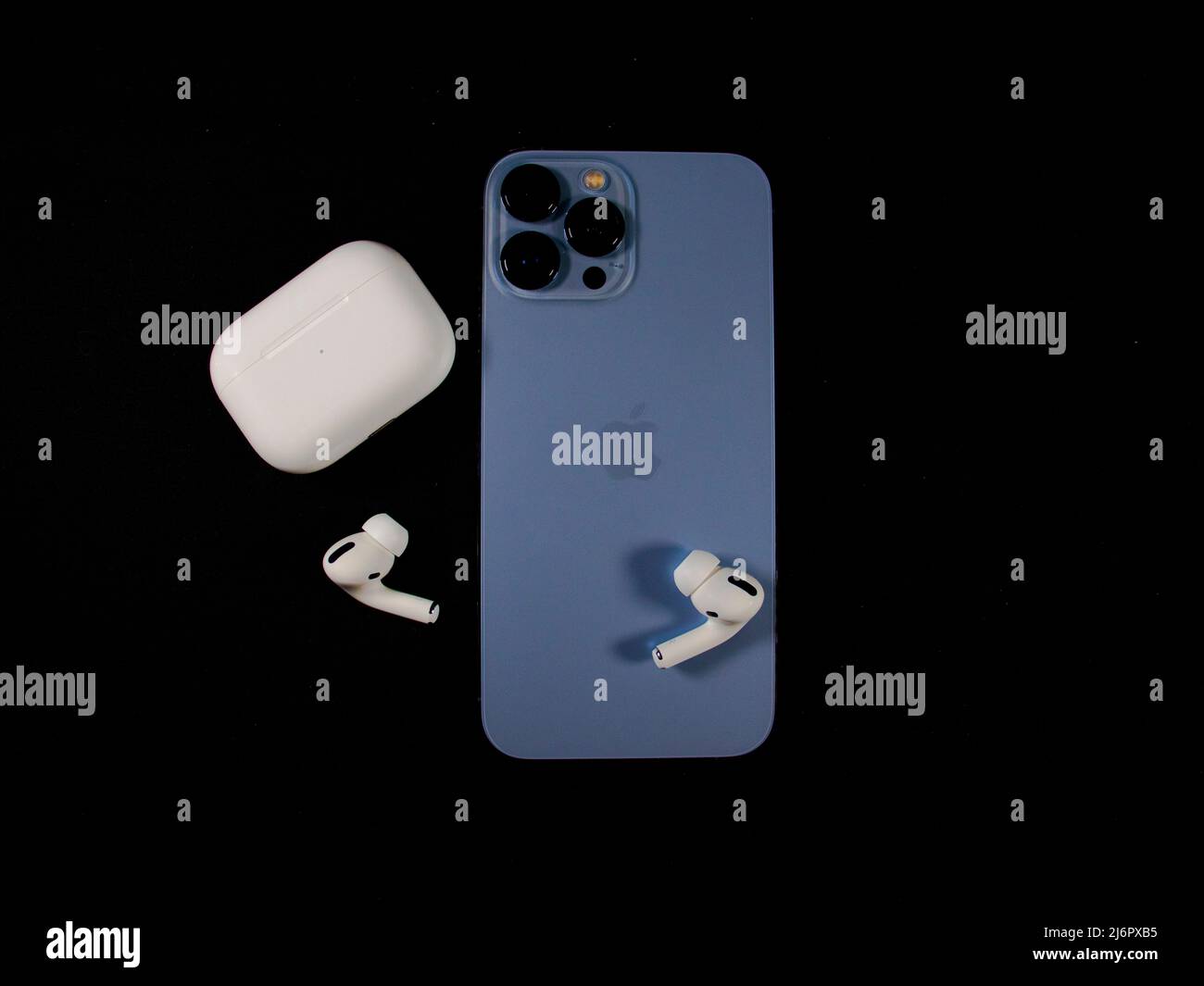 Apple AirPods Wallpaper, Product Photography Stock Photo - Alamy