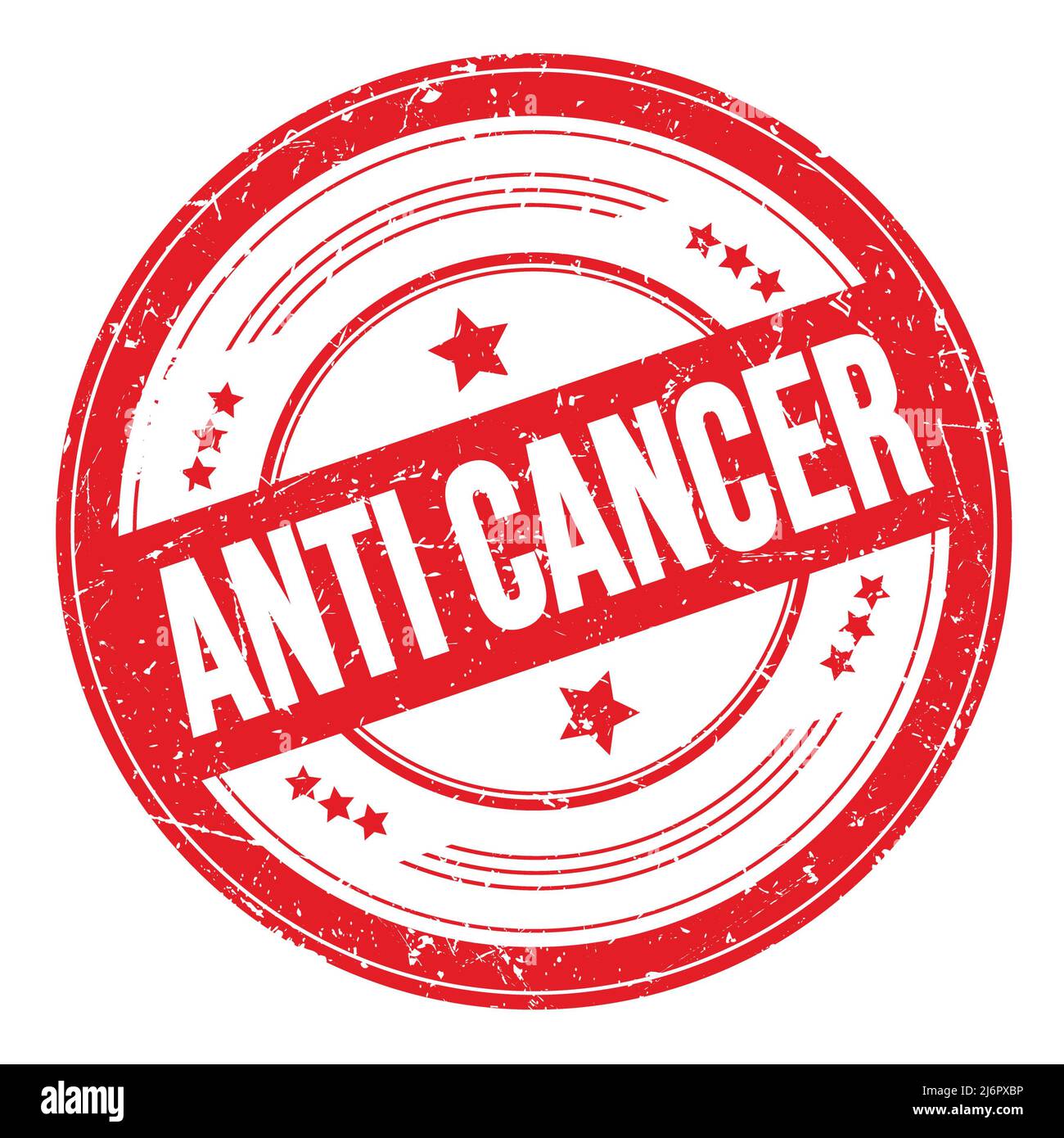 ANTI CANCER text on red round grungy texture stamp Stock Photo - Alamy