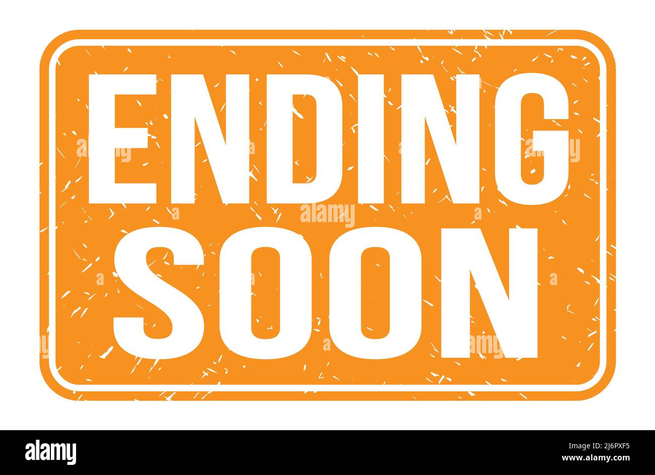 ENDING SOON, words written on orange rectangle stamp sign Stock Photo ...