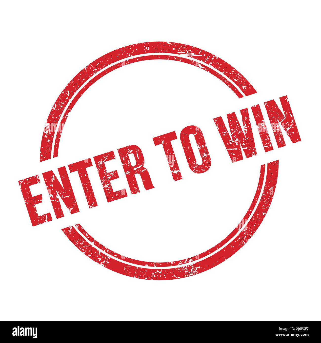 ENTER TO WIN text written on red grungy vintage round stamp Stock Photo ...