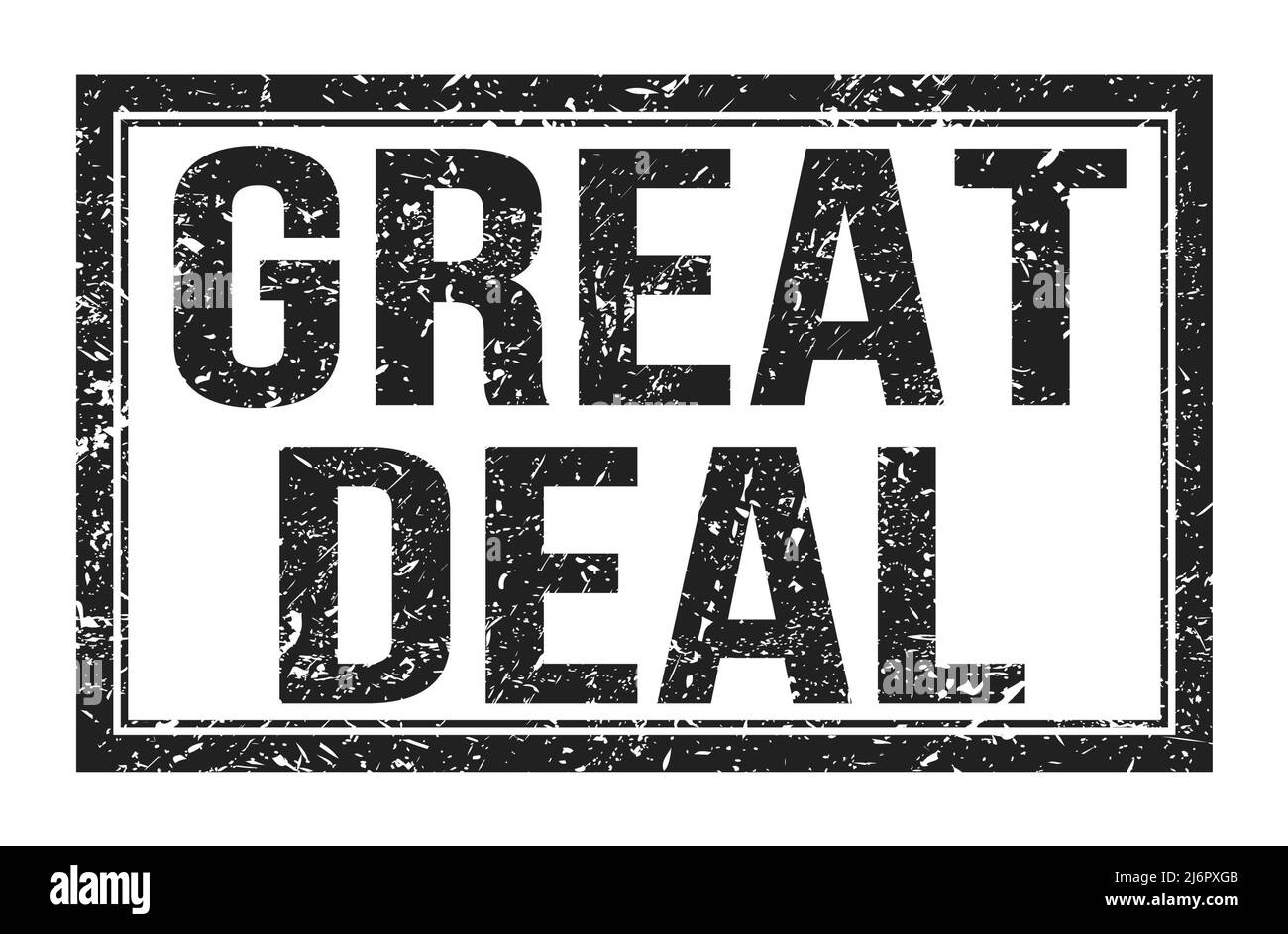 GREAT DEAL, words written on black rectangle stamp sign Stock Photo - Alamy