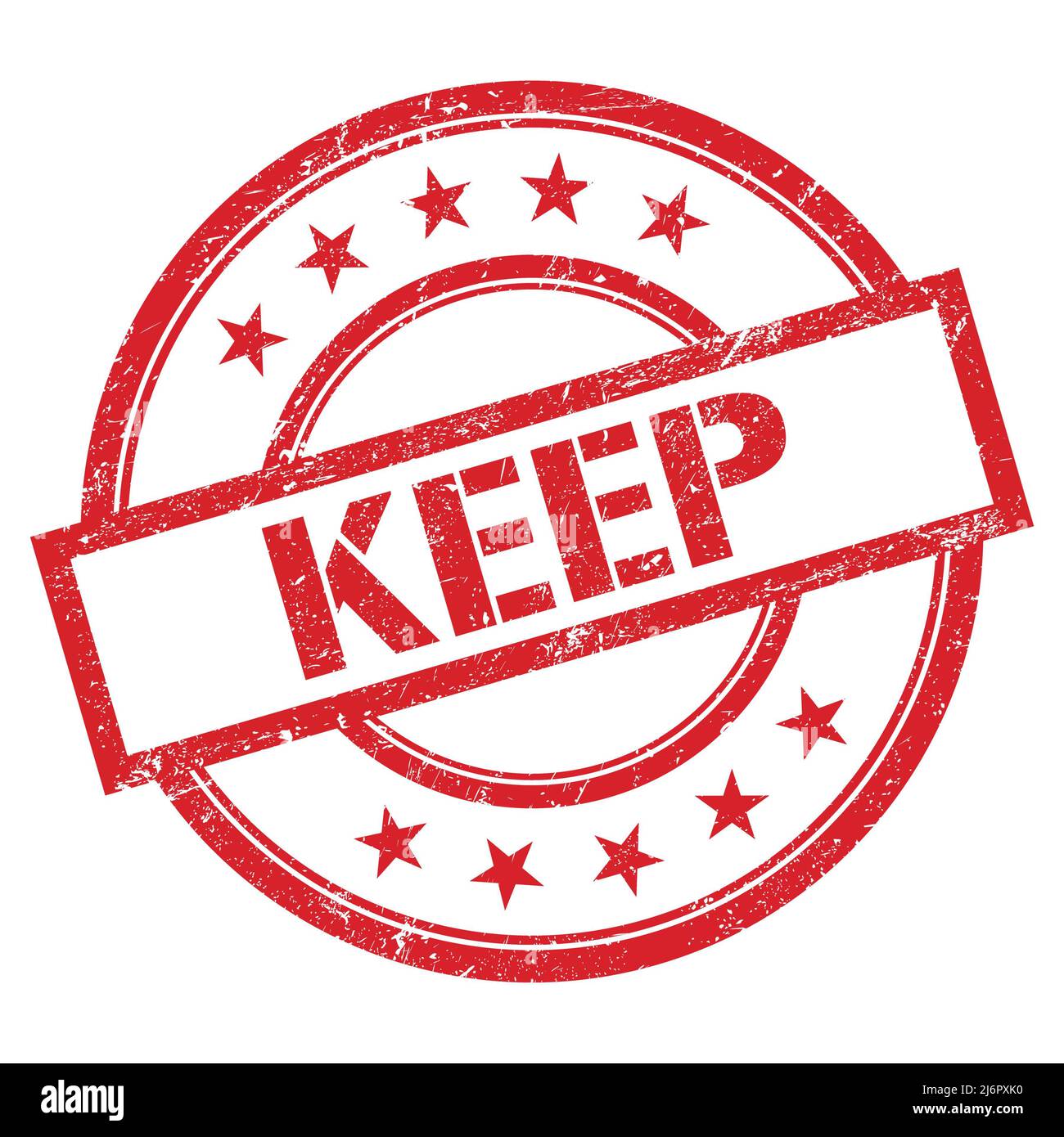 KEEP text written on red round vintage rubber stamp Stock Photo - Alamy