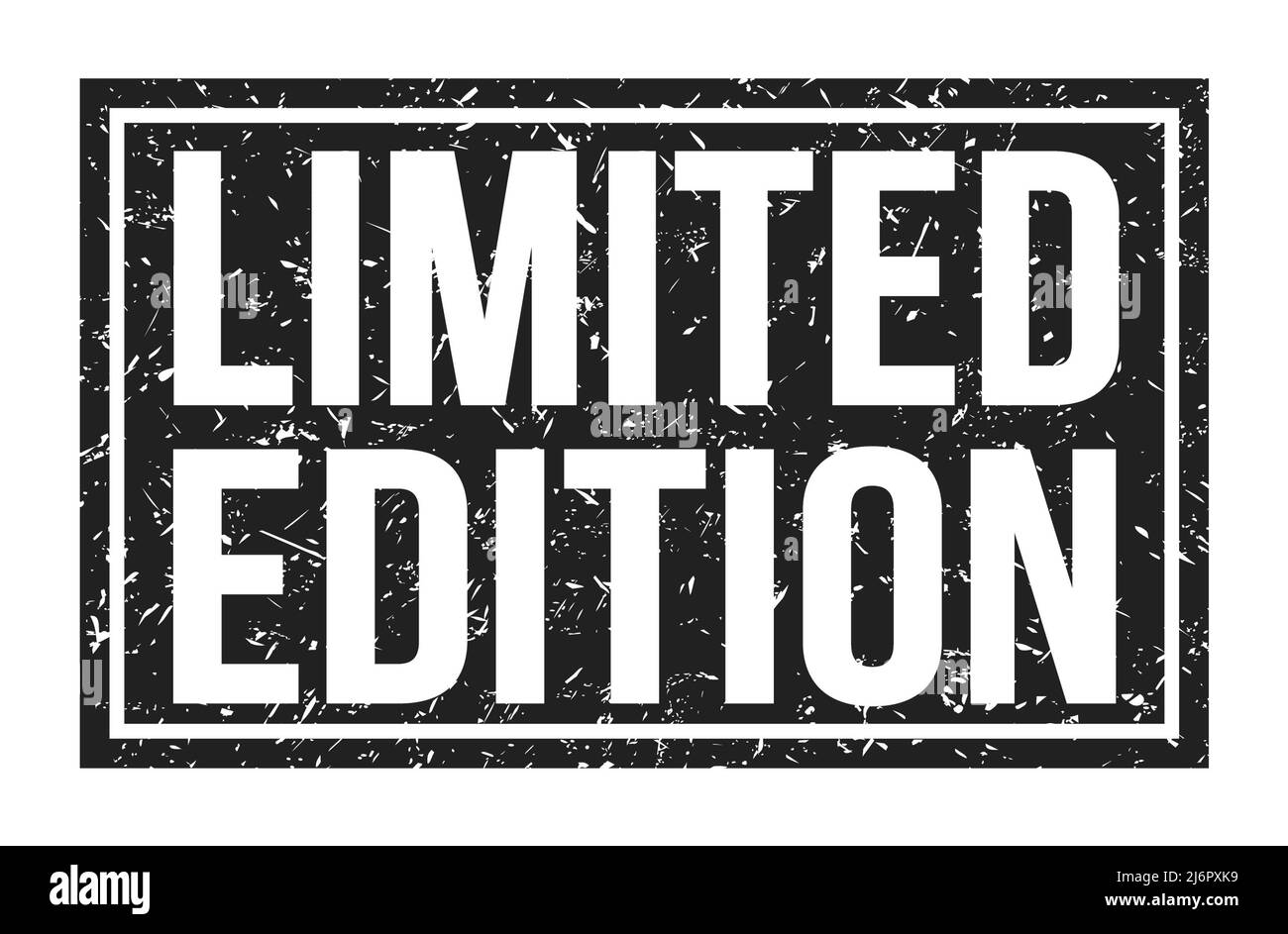 LIMITED EDITION, words written on black rectangle stamp sign Stock ...