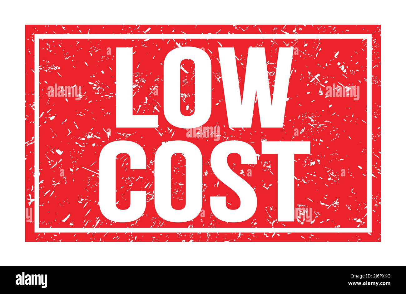 LOW COST, words written on red rectangle stamp sign Stock Photo - Alamy
