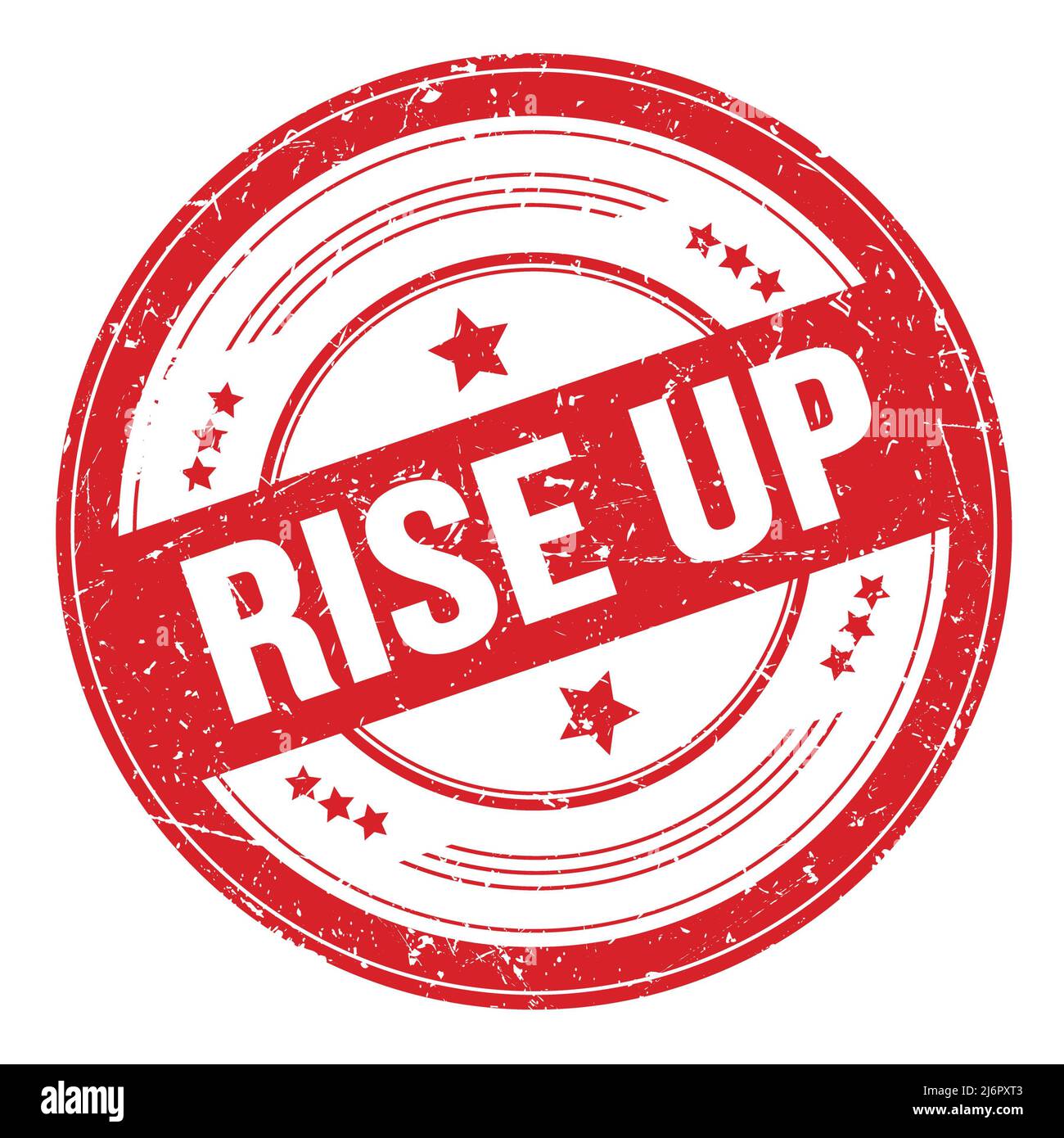 RISE UP text on red round grungy texture stamp Stock Photo - Alamy