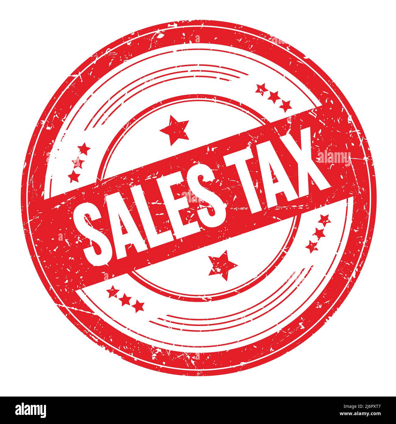 SALES TAX text on red round grungy texture stamp Stock Photo - Alamy