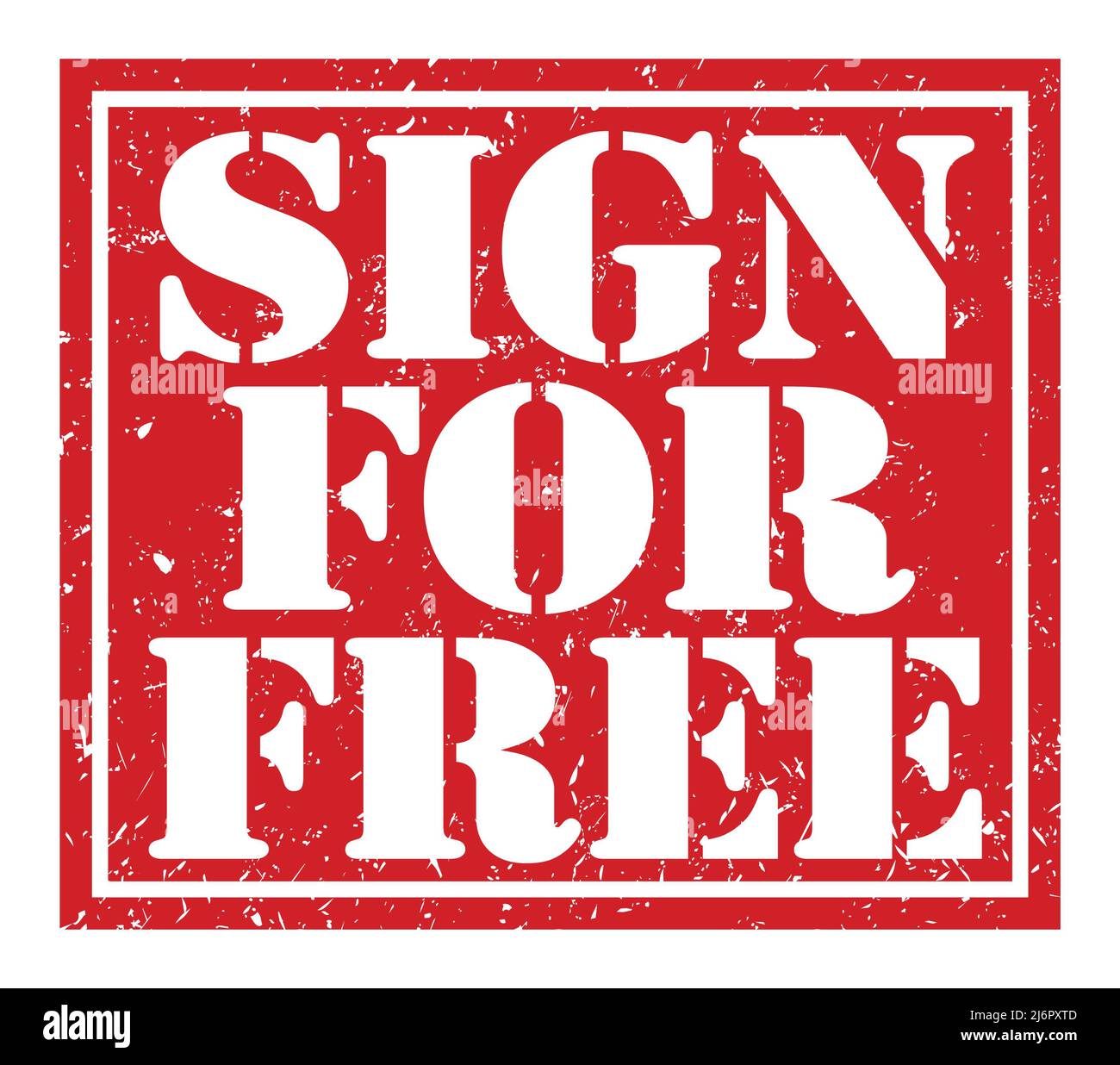 SIGN FOR FREE, words written on red stamp sign Stock Photo - Alamy