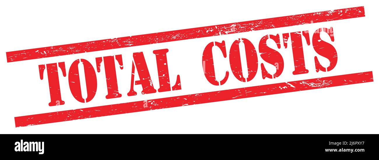 TOTAL COSTS text on red grungy rectangle vintage stamp Stock Photo - Alamy