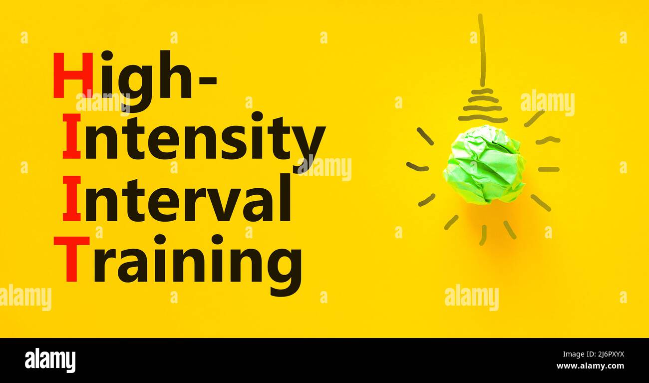 HIIT high-intensity interval training symbol. Concept words HIIT high ...