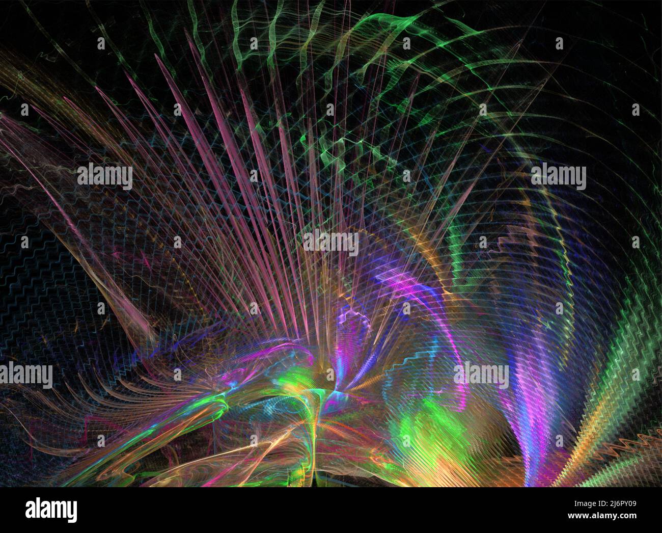 bright abstract drawing colored grid on a black background, design, art ...