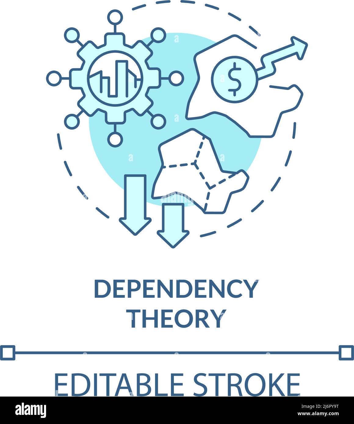 Dependency theory turquoise concept icon Stock Vector Image & Art - Alamy