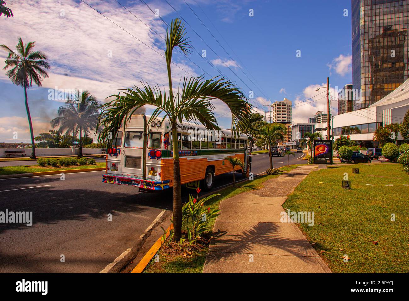 typical public bus Balboa avenue Miramar Panama city Panama Stock Photo ...