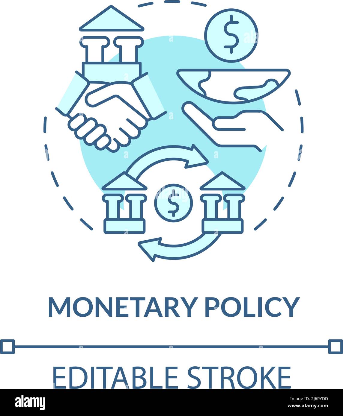 Monetary policy turquoise concept icon Stock Vector Image & Art - Alamy
