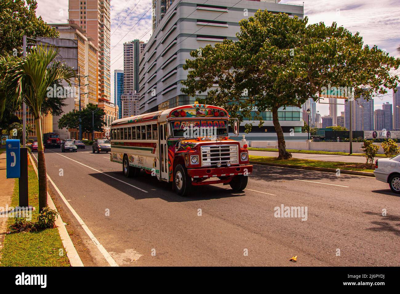 typical public bus Balboa avenue Miramar Panama city Panama Stock Photo ...