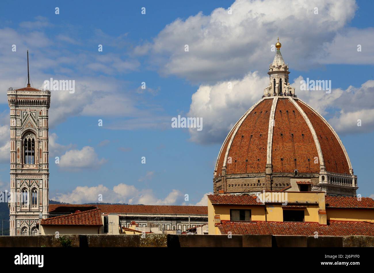 Big Dome of Brunelleschi Artist on the Cathedral of Florence city in ...