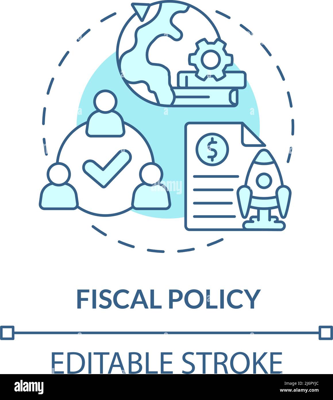 Fiscal policy turquoise concept icon Stock Vector Image & Art - Alamy
